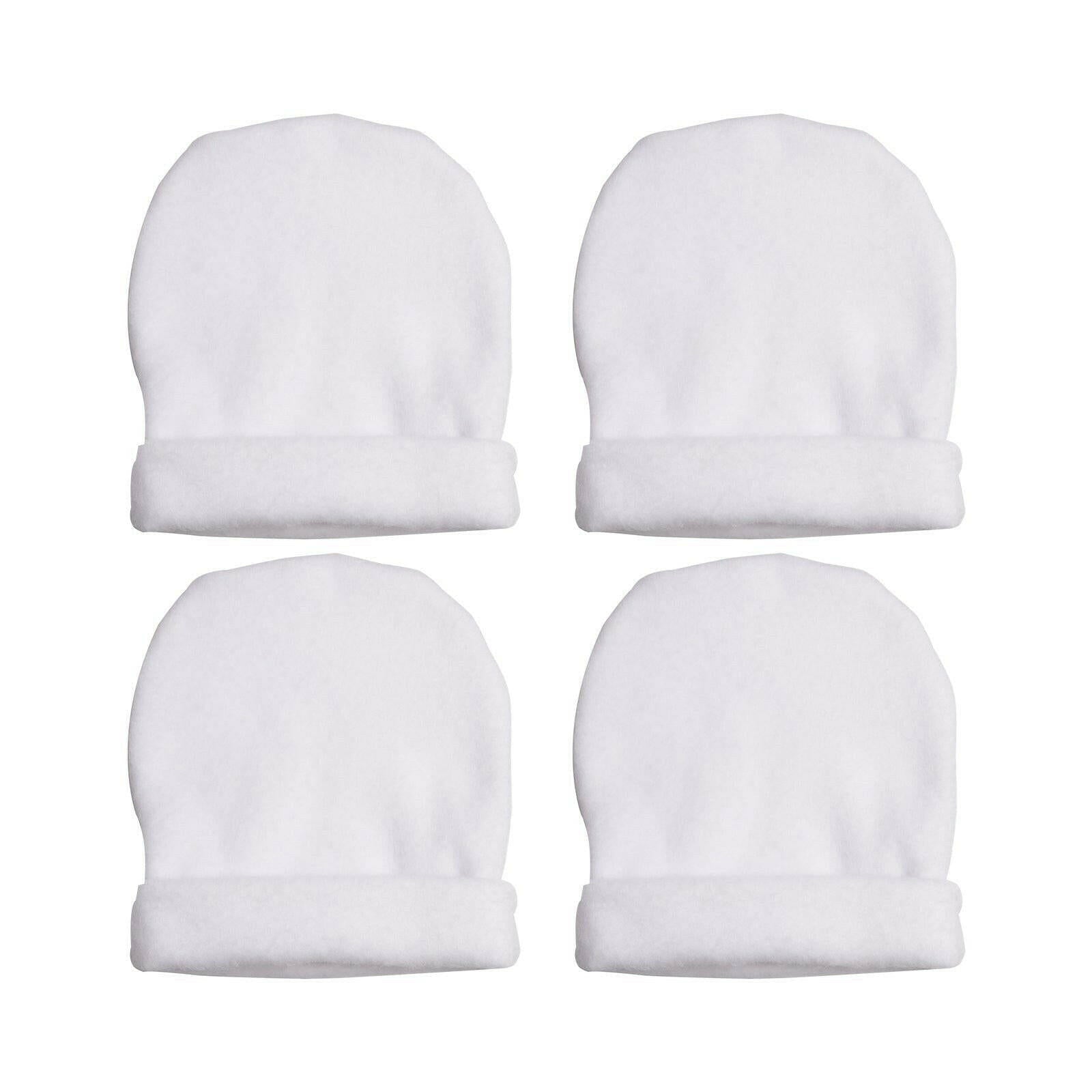 Craft Express 4 Pack Fleece Sublimation Baby Hats – Soft White Beanie